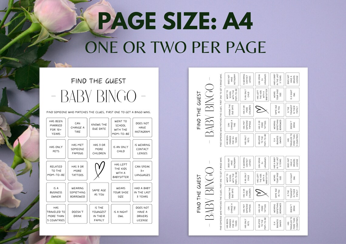 Baby Bingo Find the Guest, Printable Baby Shower Game, Editable Ice ...