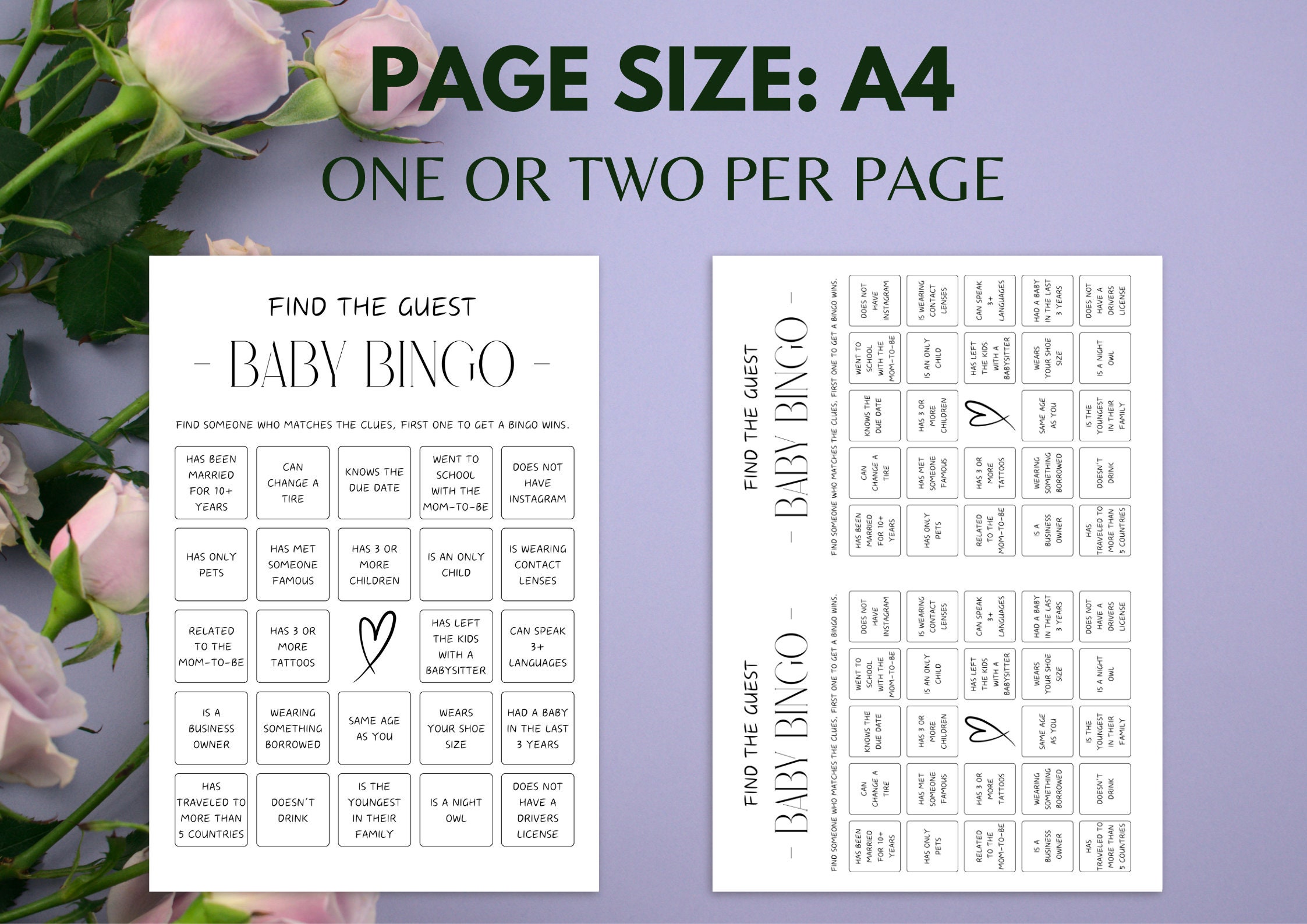 Baby Bingo Find the Guest, Printable Baby Shower Game, Editable Ice ...