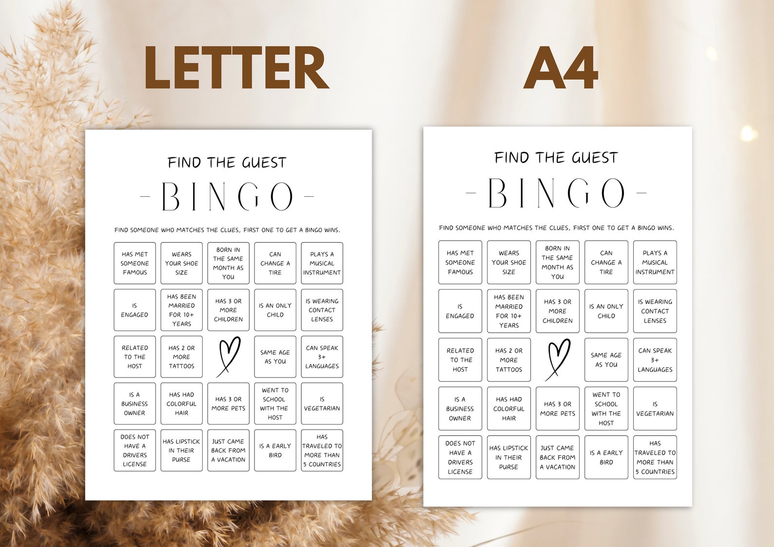 Find the Guest Bingo, Ice Breaker Game, Printable Bridal Shower Game ...