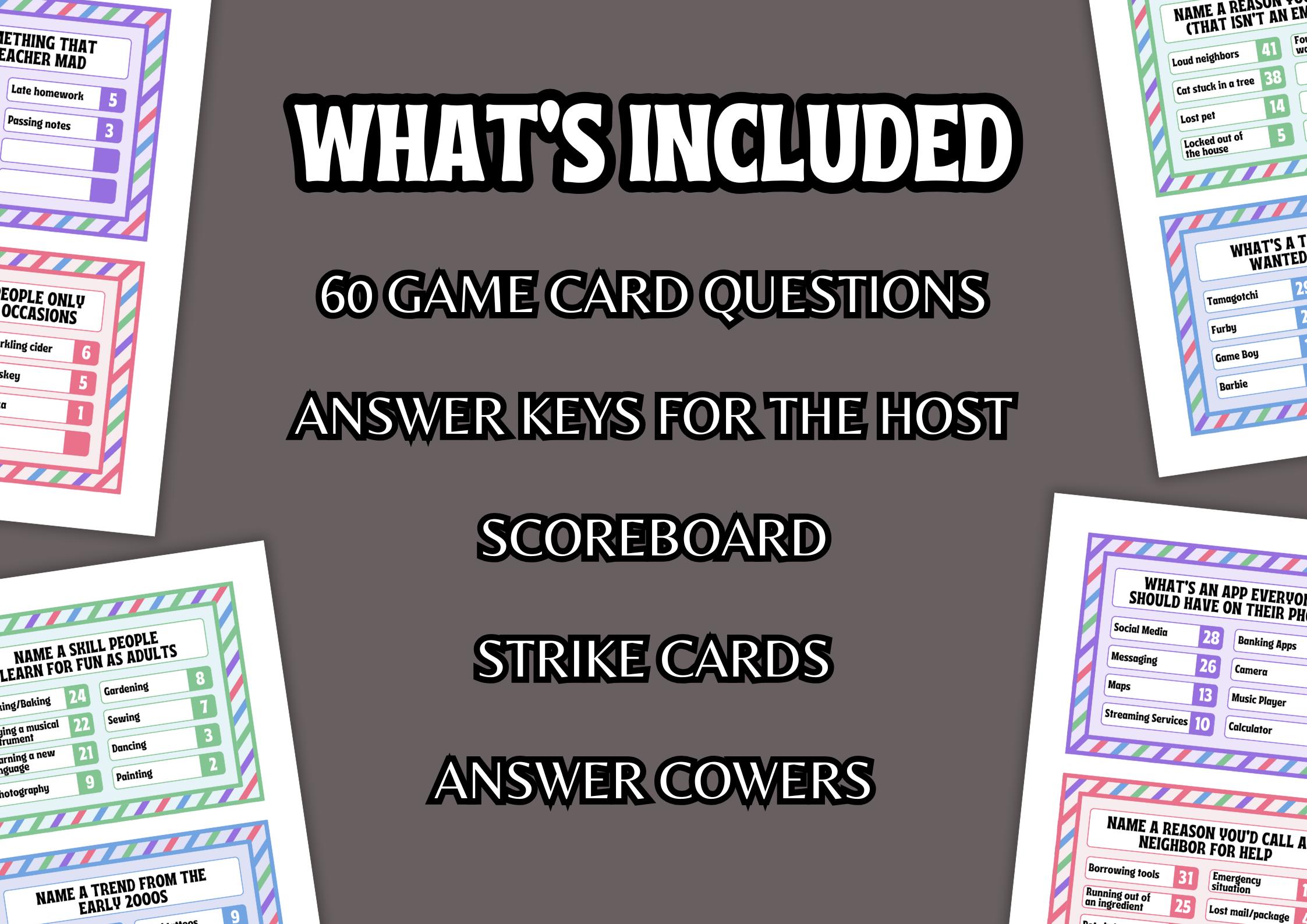 Friendly Feud Trivia Family Reunion Games, Team Building Games, Work ...