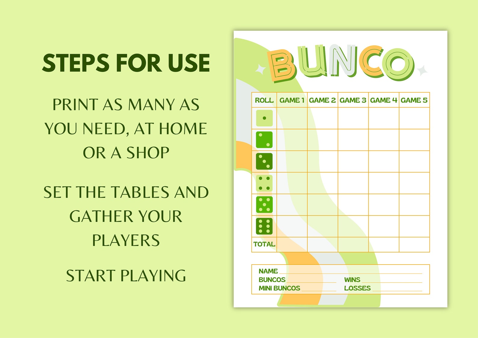 Retro Bunco Reunion Games, Dice Game for Family Game Night, Printable ...