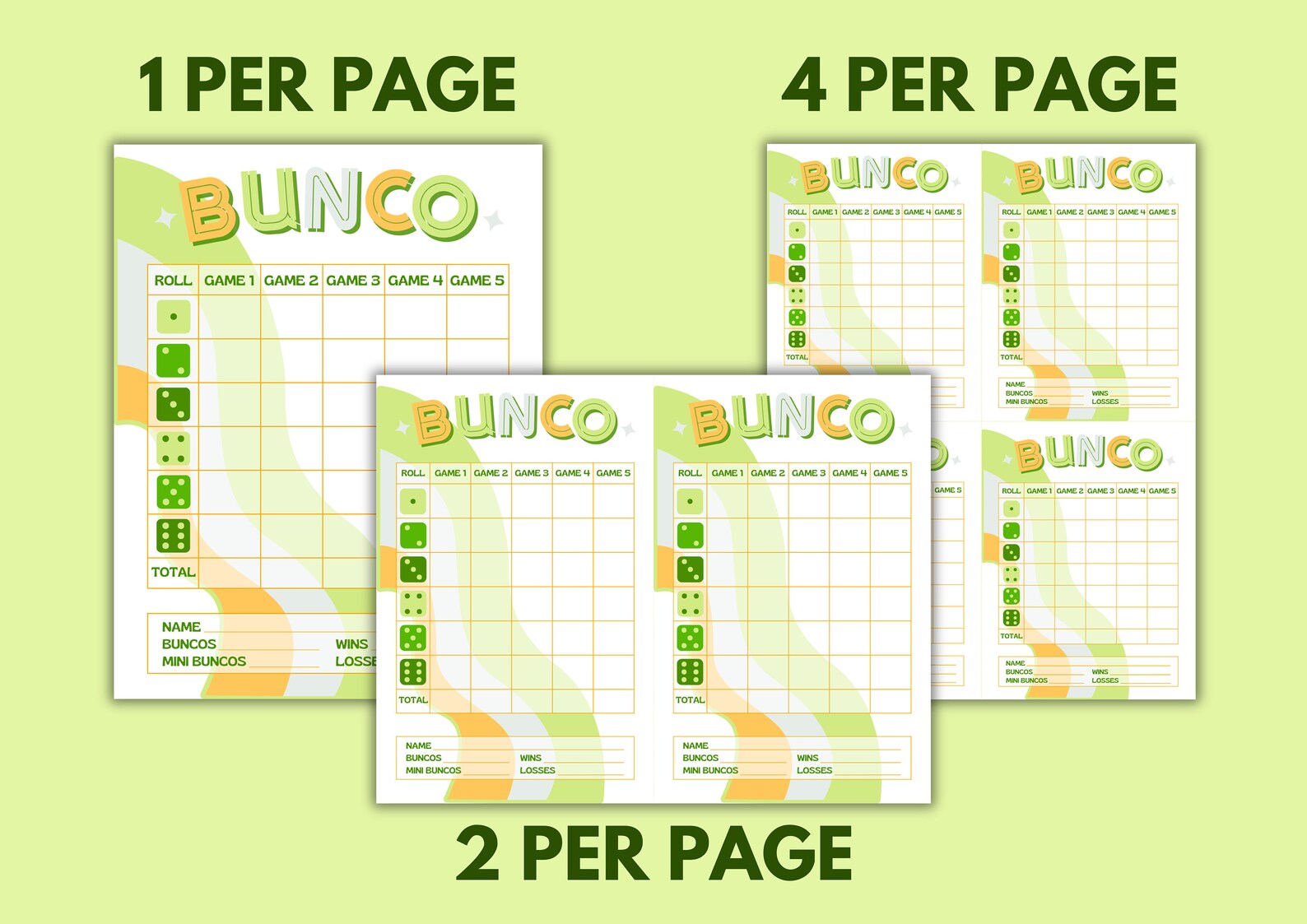 Retro Bunco Reunion Games, Dice Game for Family Game Night, Printable ...