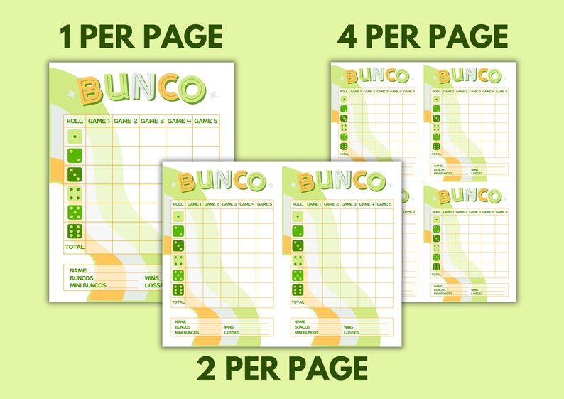 Retro Bunco Reunion Games, Dice Game for Family Game Night, Printable ...