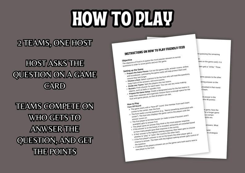 Friendly Feud Trivia Family Reunion Games, Team Building Games, Work ...