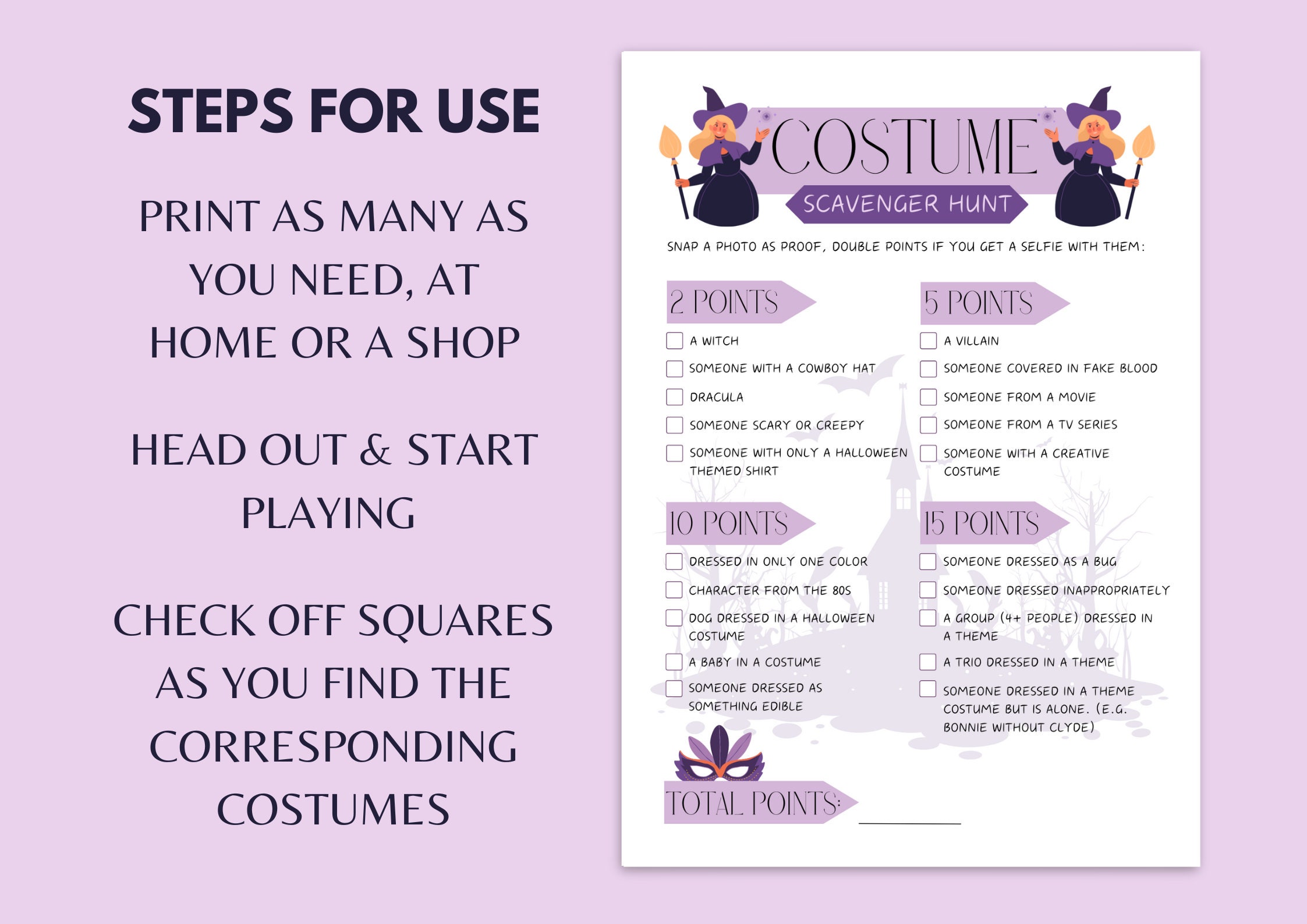 Pastel Halloween Scavenger Hunt, Teen Halloween Games, 3 Printable ...