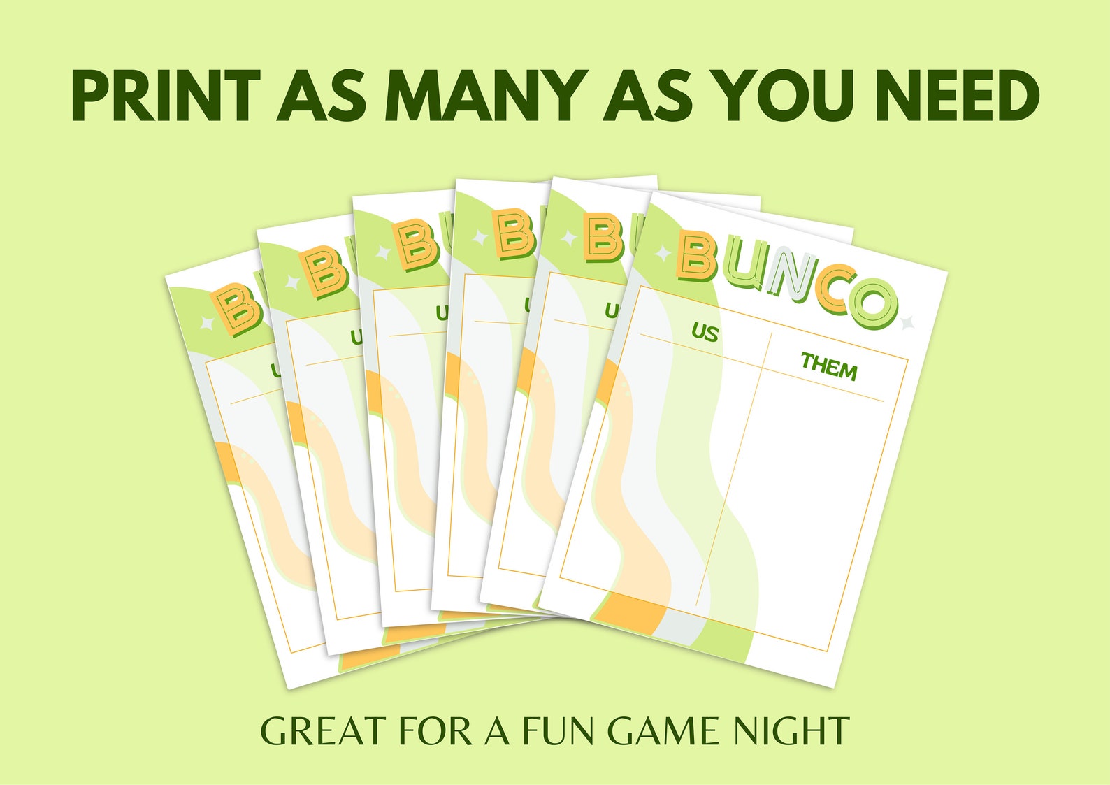 Retro Bunco Reunion Games, Dice Game for Family Game Night, Printable ...