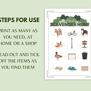 Park Scavenger Hunt Game, Outdoor Hiking Treasure for Kids, Nature ...
