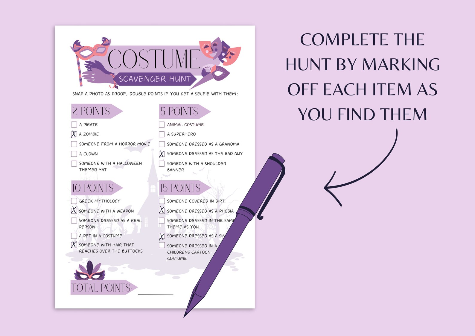 Pastel Halloween Scavenger Hunt, Teen Halloween Games, 3 Printable ...