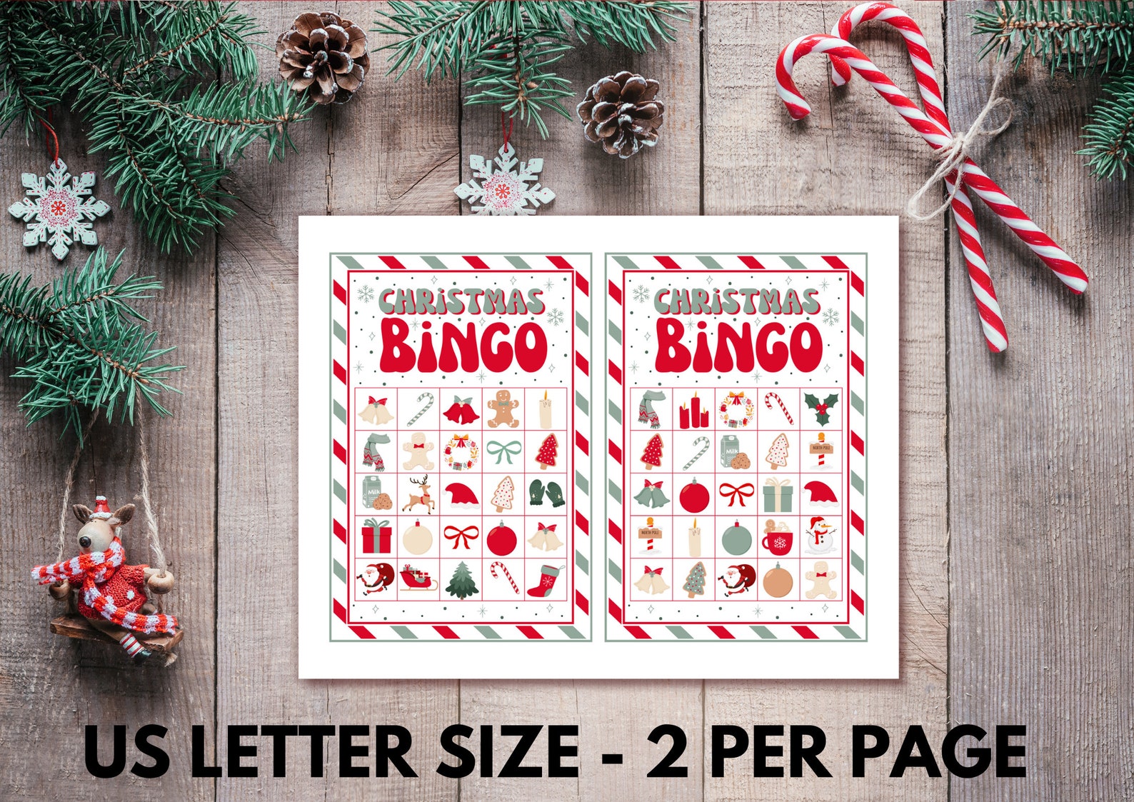 Christmas Bingo Party Games December, Xmas Family Games, Friendsmas ...