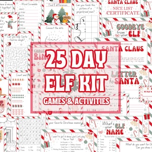 Printable Elf Kit Christmas Games and Activities, Elf Arrival Advent ...