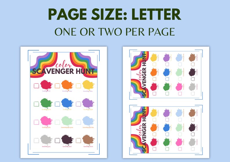 Color Scavenger Hunt Game for Kids, Preschool Teaching Printable Indoor ...