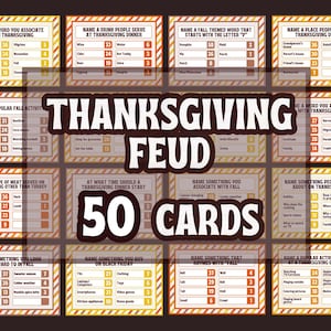 Thanksgiving Feud, Family Game Night, Thanksgiving Trivia Quiz ...