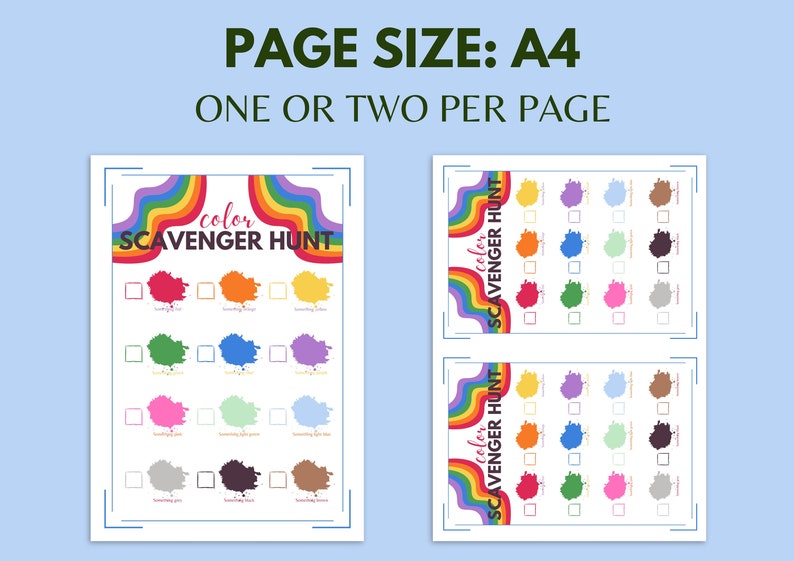 Color Scavenger Hunt Game for Kids, Preschool Teaching Printable Indoor ...