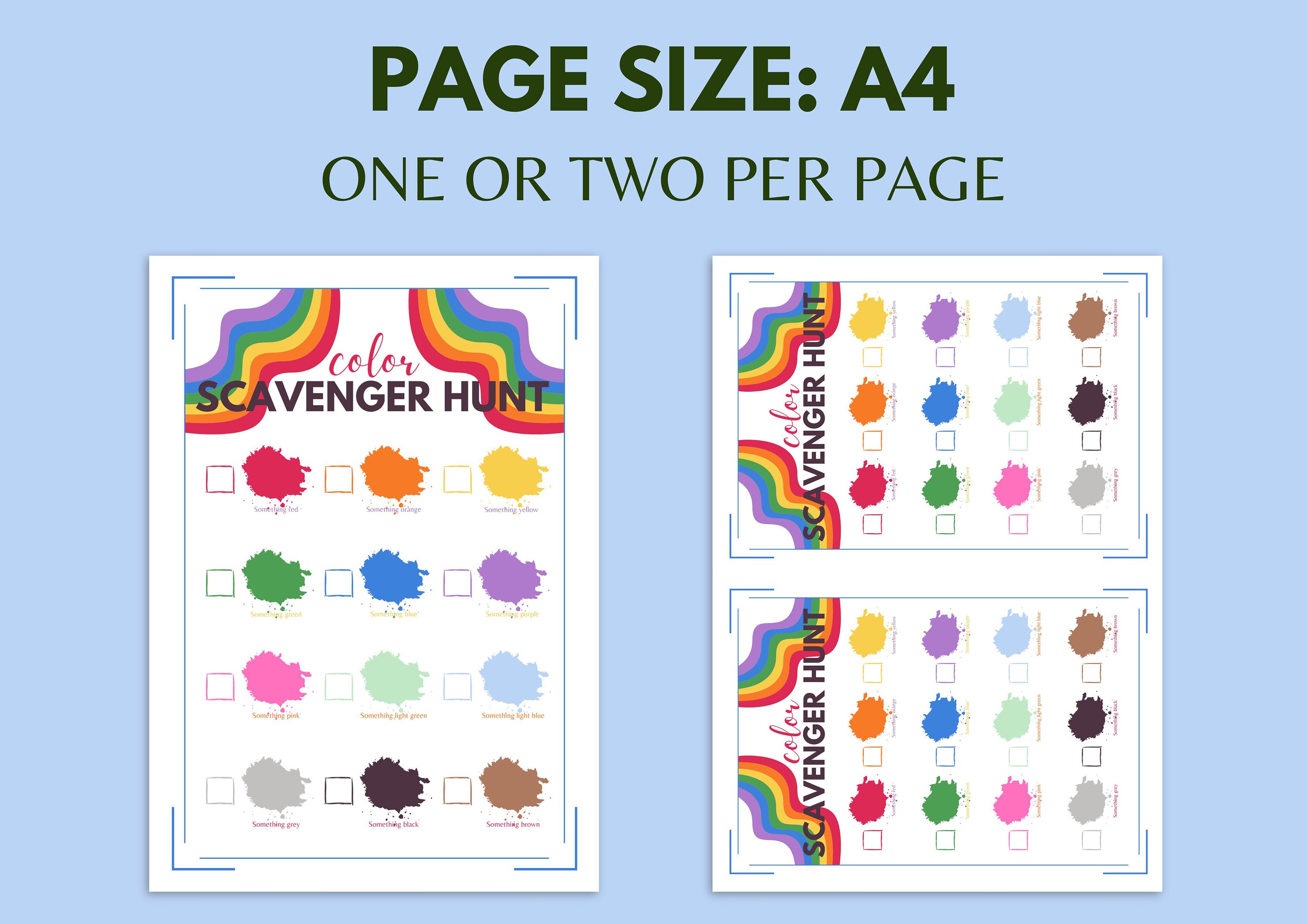 Color Scavenger Hunt Game for Kids, Preschool Teaching Printable Indoor ...