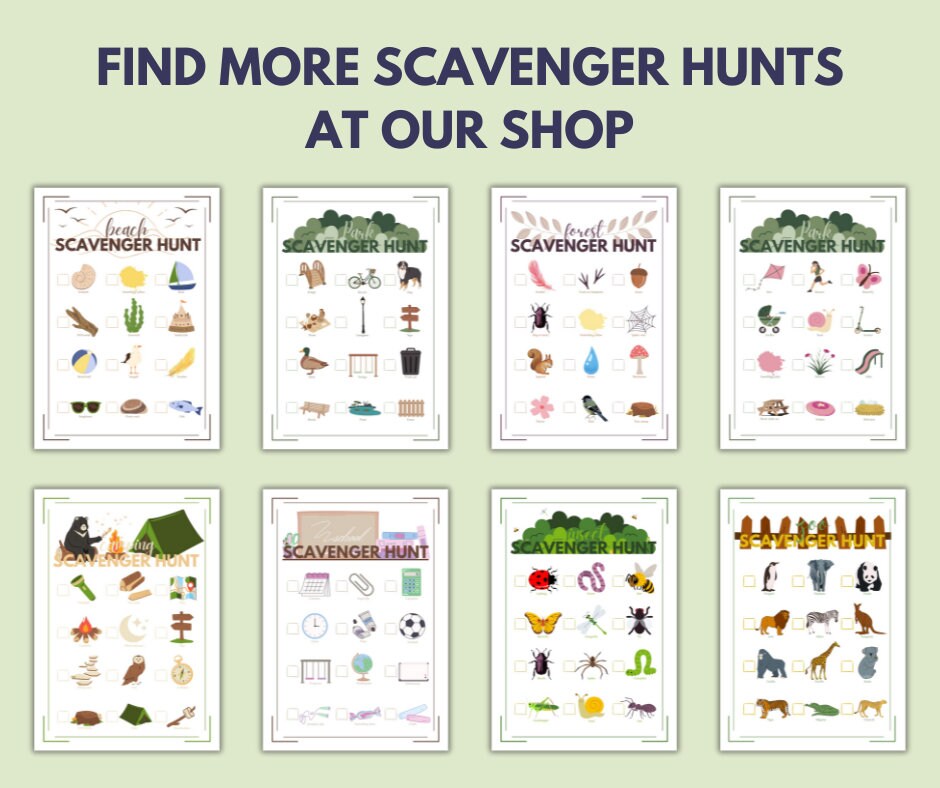 Nature Scavenger Hunt Game for Kids, Outdoor Hiking Treasure, Printable ...