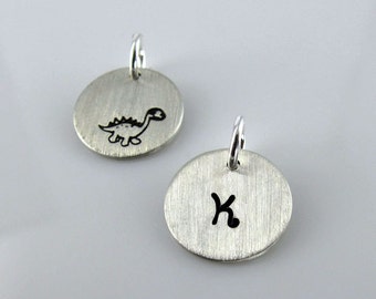 Sterling Silver Disc Add On Kids Name Add On Necklace Add - Etsy