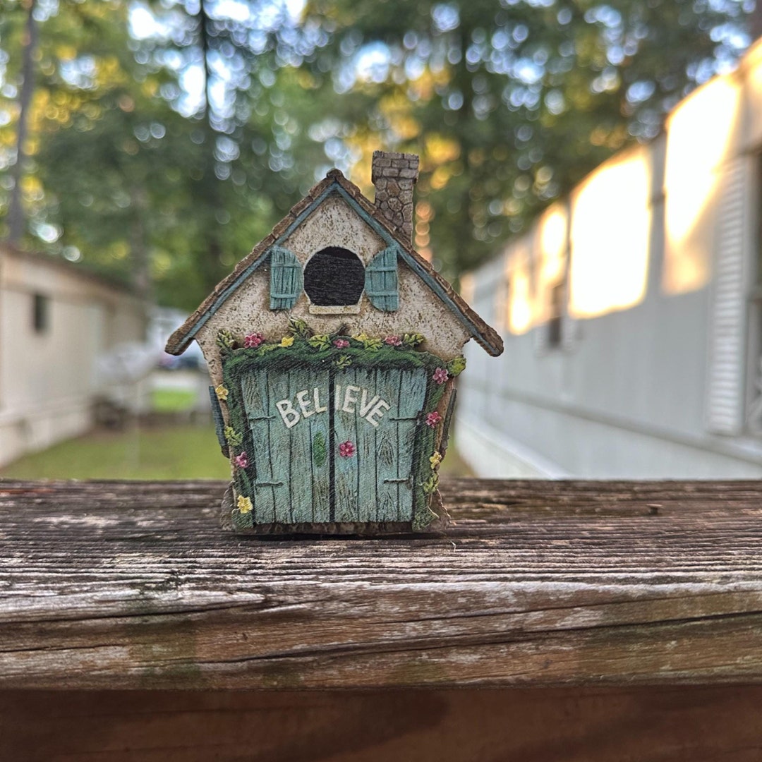 Magical Blue Fairy Door, Blue Fairytale Door With Doors, Fairy Tree ...