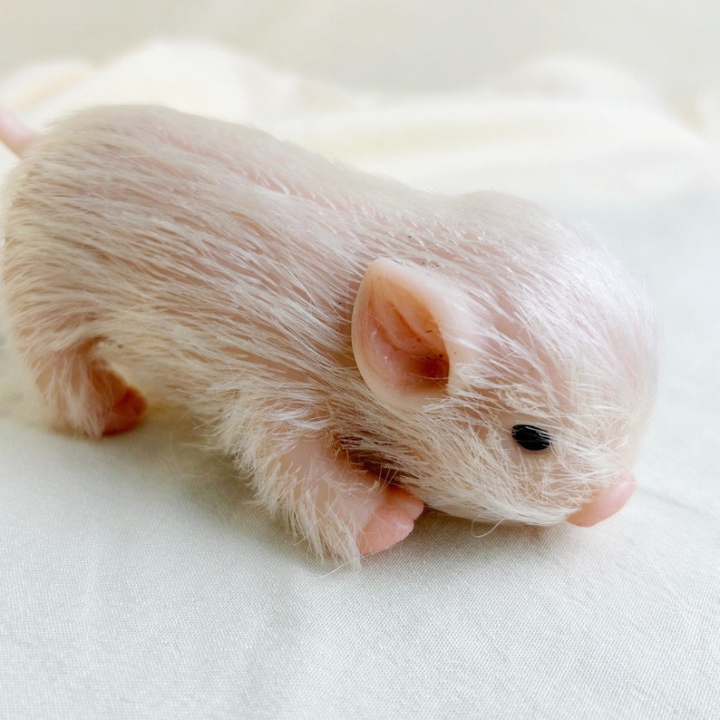 Silicone Piglet Soft Lifelike Animal Pig Doll Painted 5 Inches Mini ...
