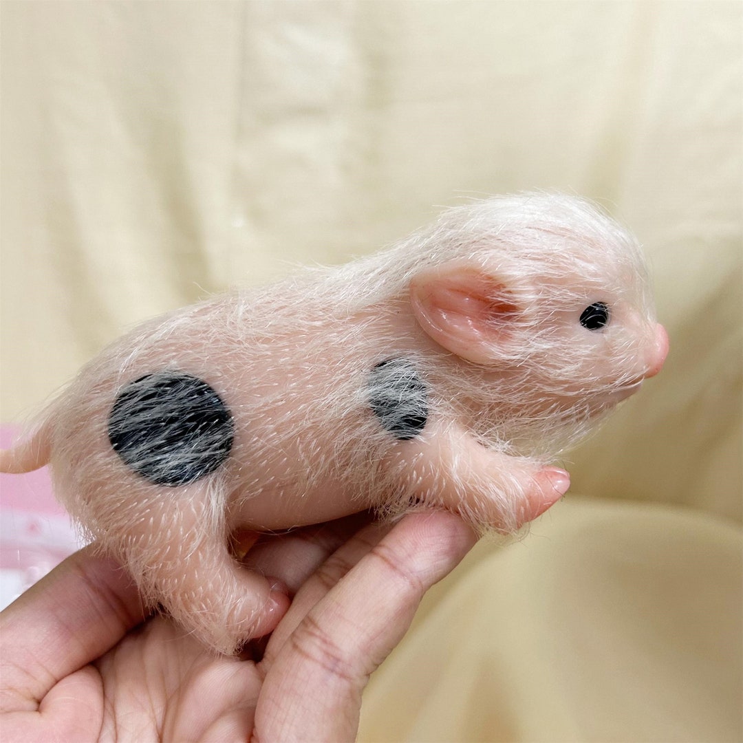 Reborn Silicone Spotted Mini Piglet Full Body Lifelike Piglet 5 Inches ...