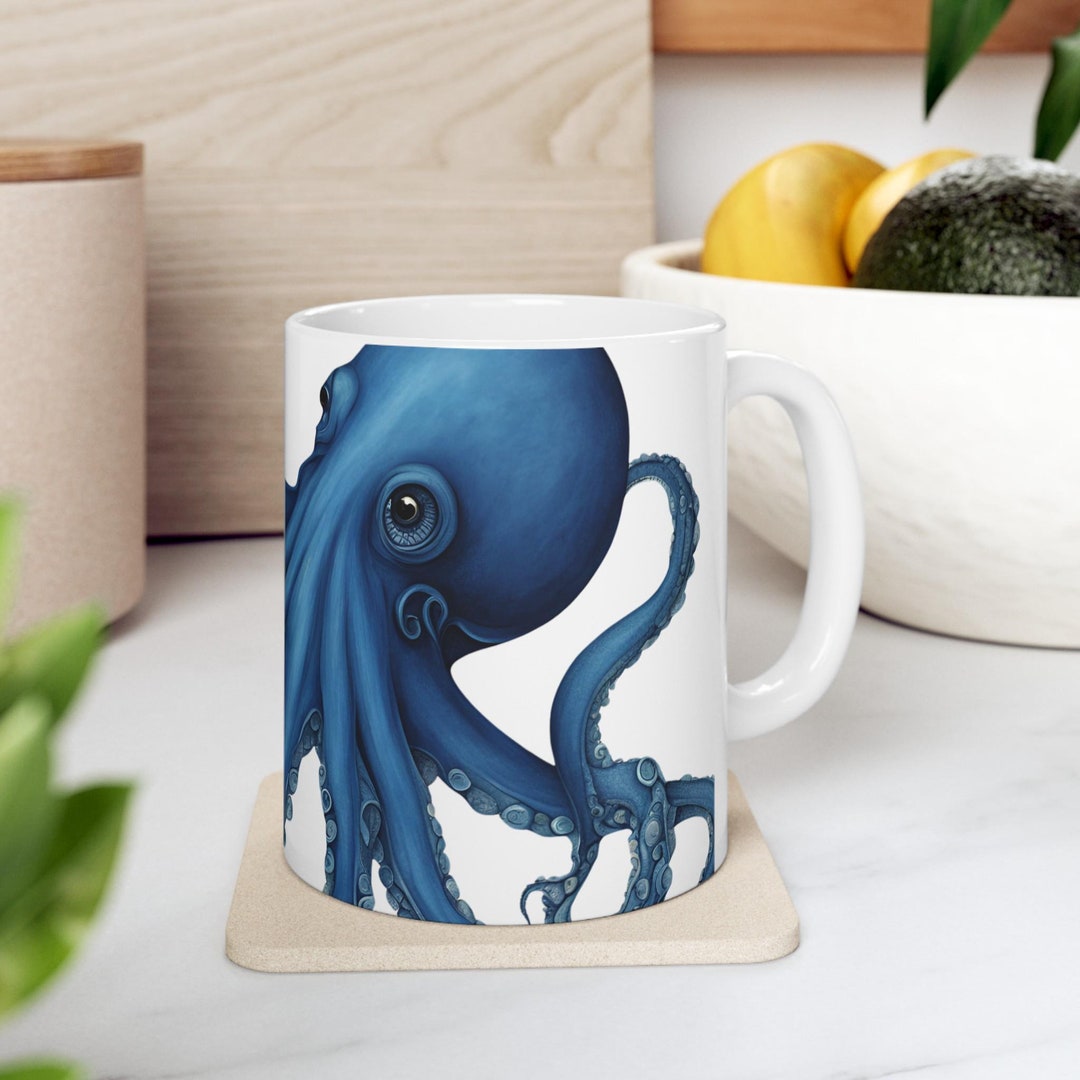 Colorful Octopus Ceramic Mug - Underwater Animal Tea Cup for Marine ...
