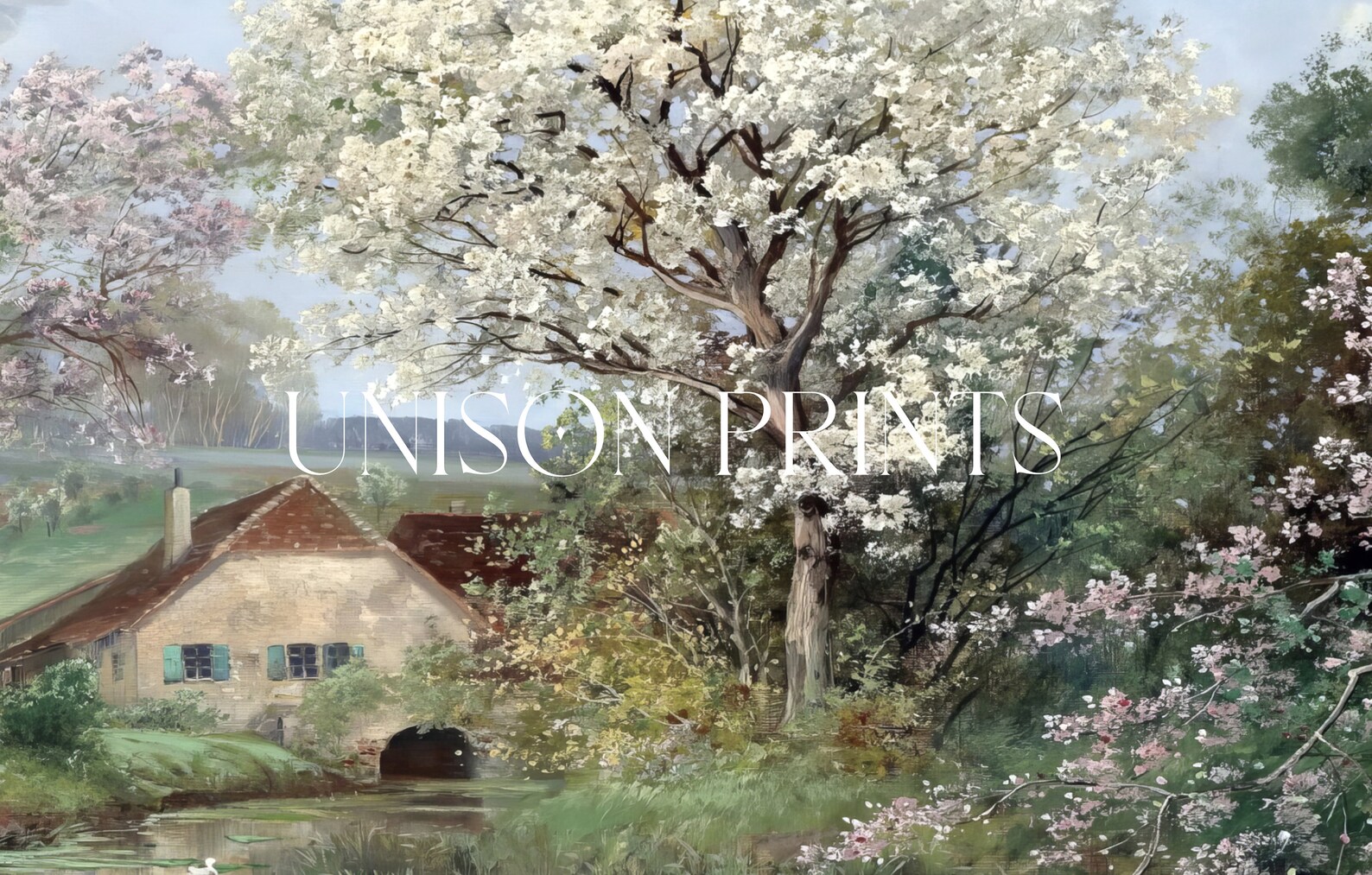Frame TV Art, Samsung TV, 16x9 Wall Art, Spring Landscape, Vintage ...