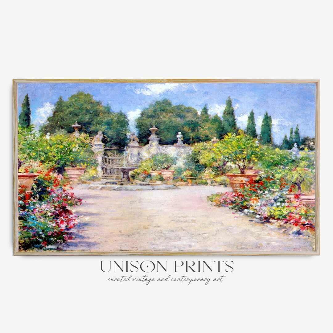 Frame TV Art, Samsung TV, 16x9 Wall Art, Italian Garden, Vintage, Wall ...