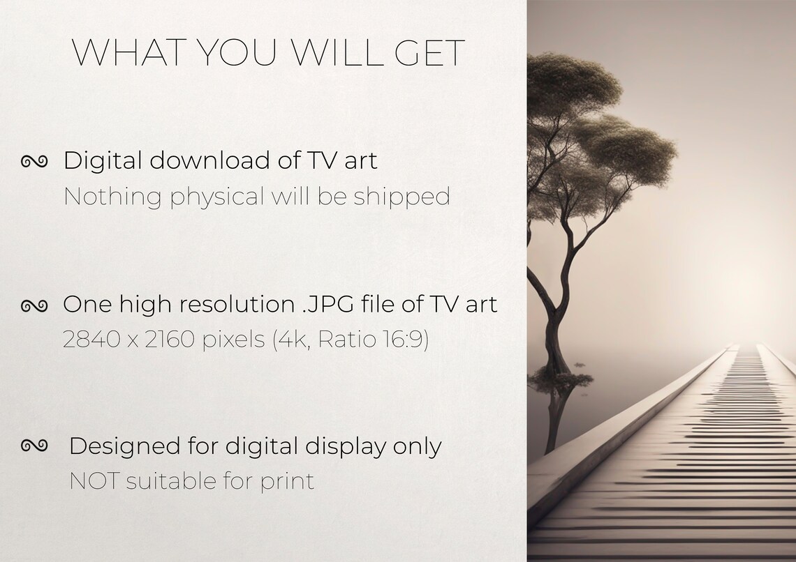 Frame TV Art, Ethereal Tree, Minimalistic Digital Painting, Textured ...