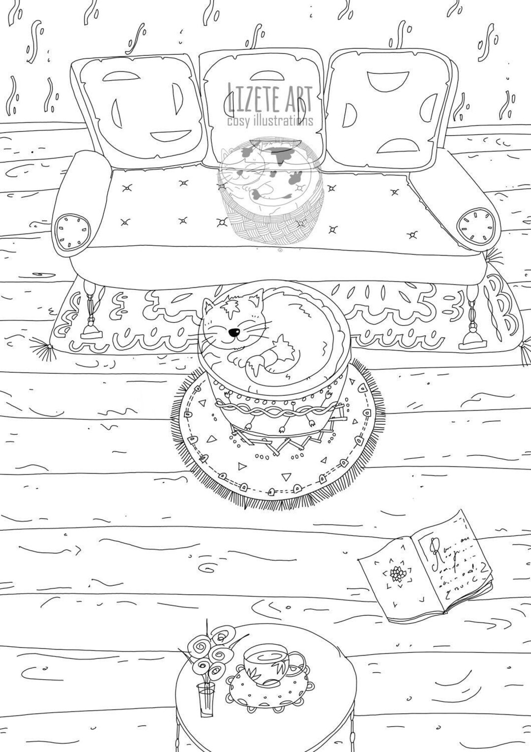 Cute Kitten Printable Colouring Sheet, Instant Download, Coloring Sheet ...