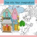 10 Whimsical Coloring Pages, 10 Pages Bundle Printable Coloring Sheets ...