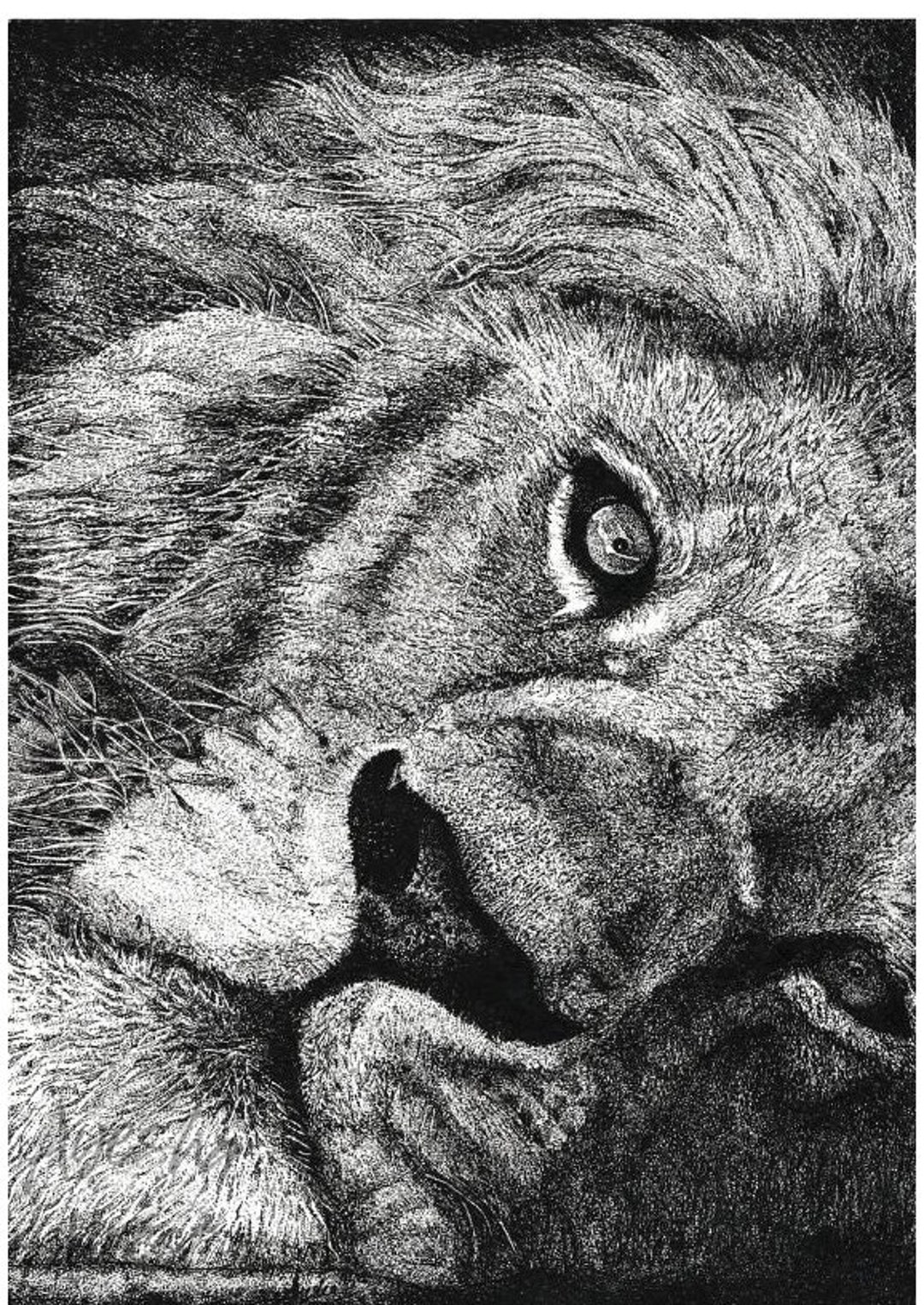 Lion Custom Ink Art/ Printable Lion Ink Art Wall Art / INSTANT DIGITAL ...