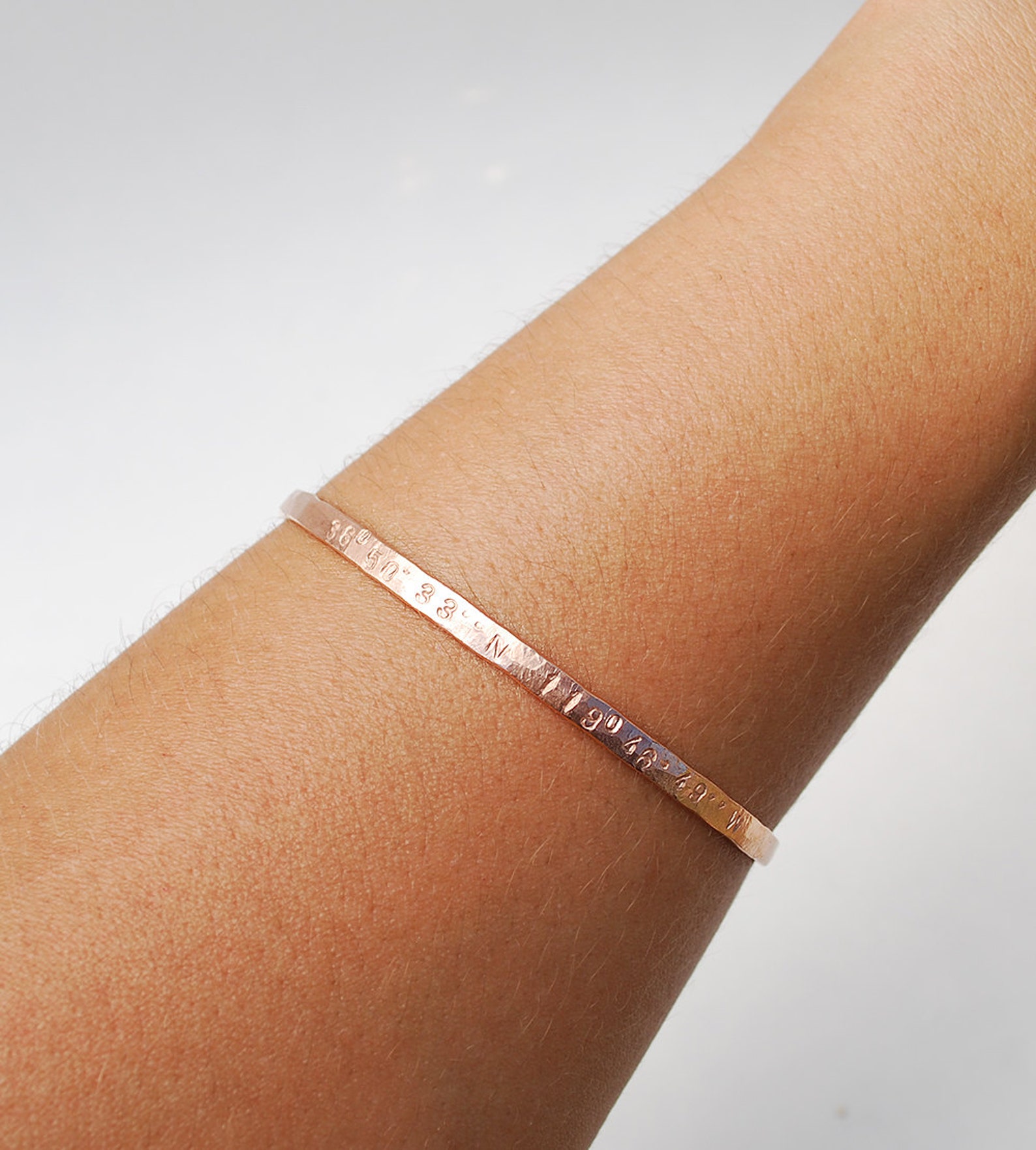 Solid Hammered Bangle Custom Rose Gold Sterling Silver - Etsy Canada