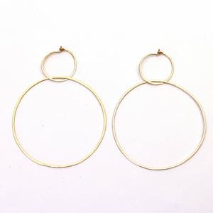 Double Hoops Round Gold Filled Rose Gold Filled Sterling Silver Modern ...