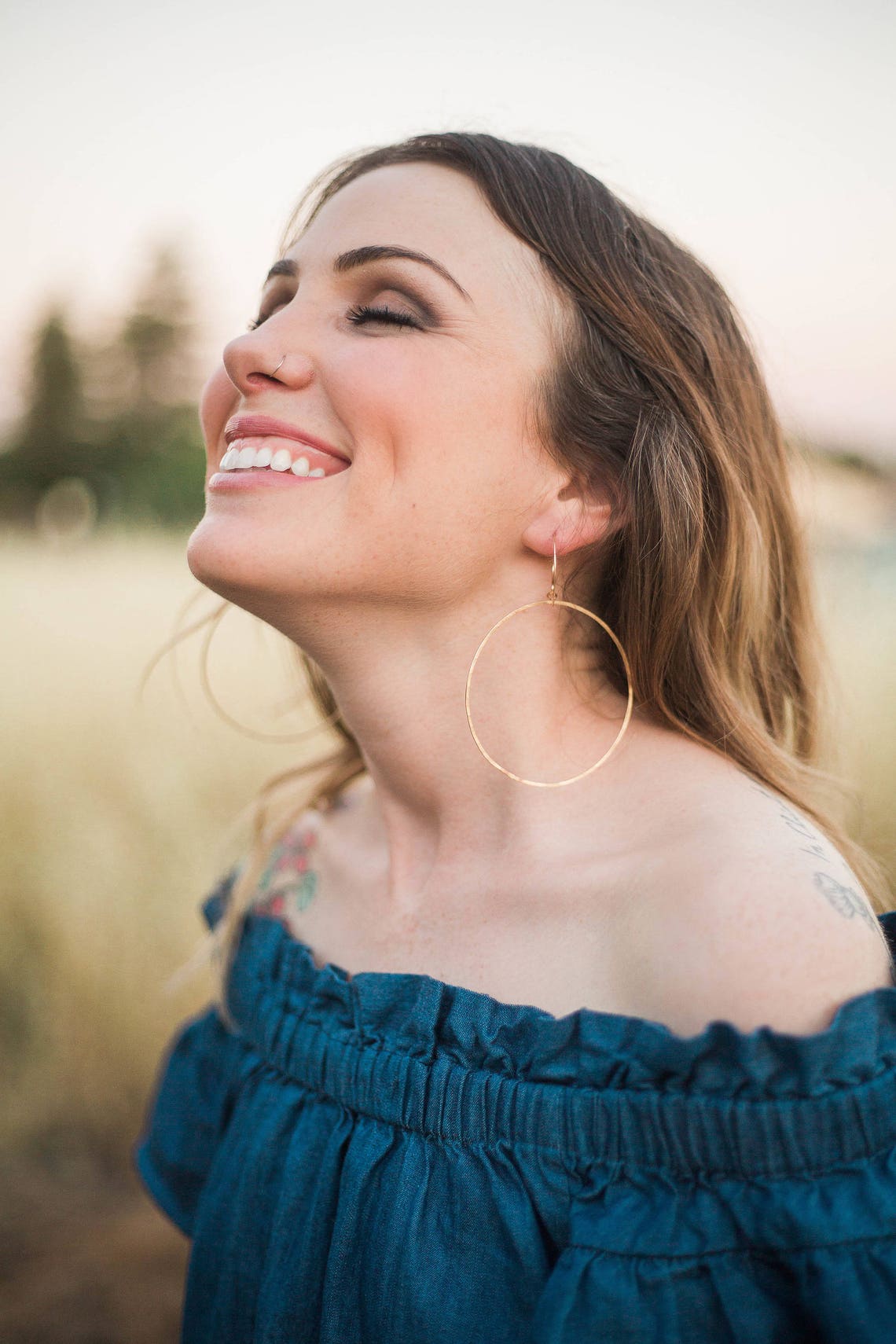 Double Hoops Round Gold Filled Rose Gold Filled Sterling | Etsy