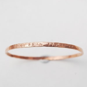 Solid Hammered Bangle Custom Rose Gold Sterling Silver - Etsy