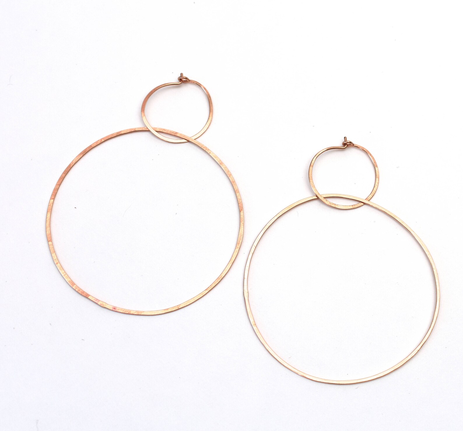 Double Hoops Round Gold Filled Rose Gold Filled Sterling | Etsy