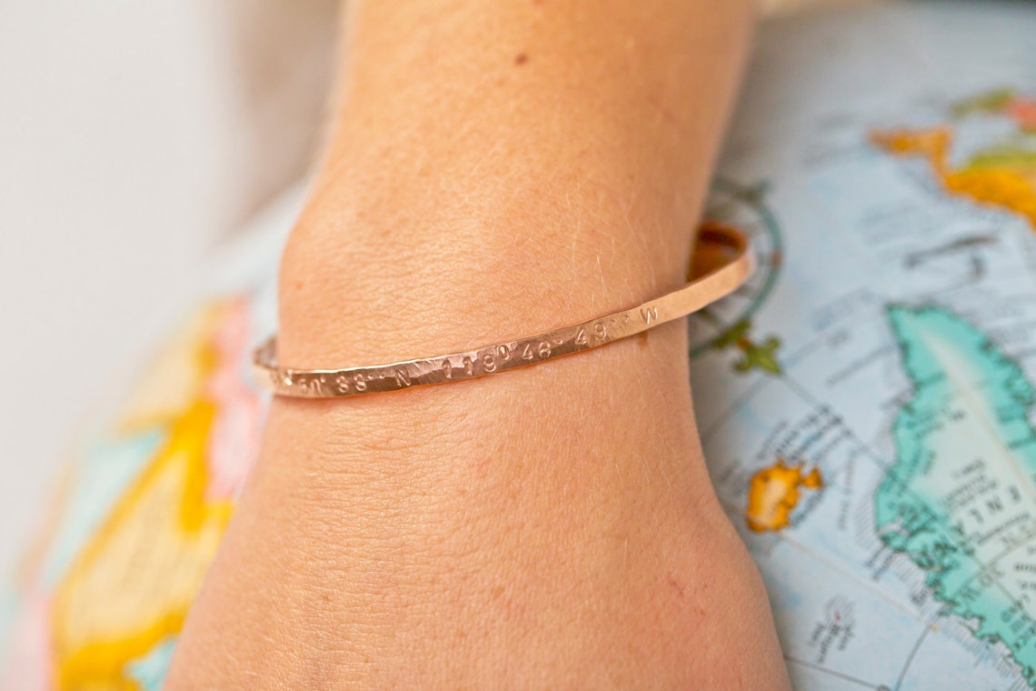 Solid Hammered Bangle Custom Rose Gold Sterling Silver - Etsy Canada