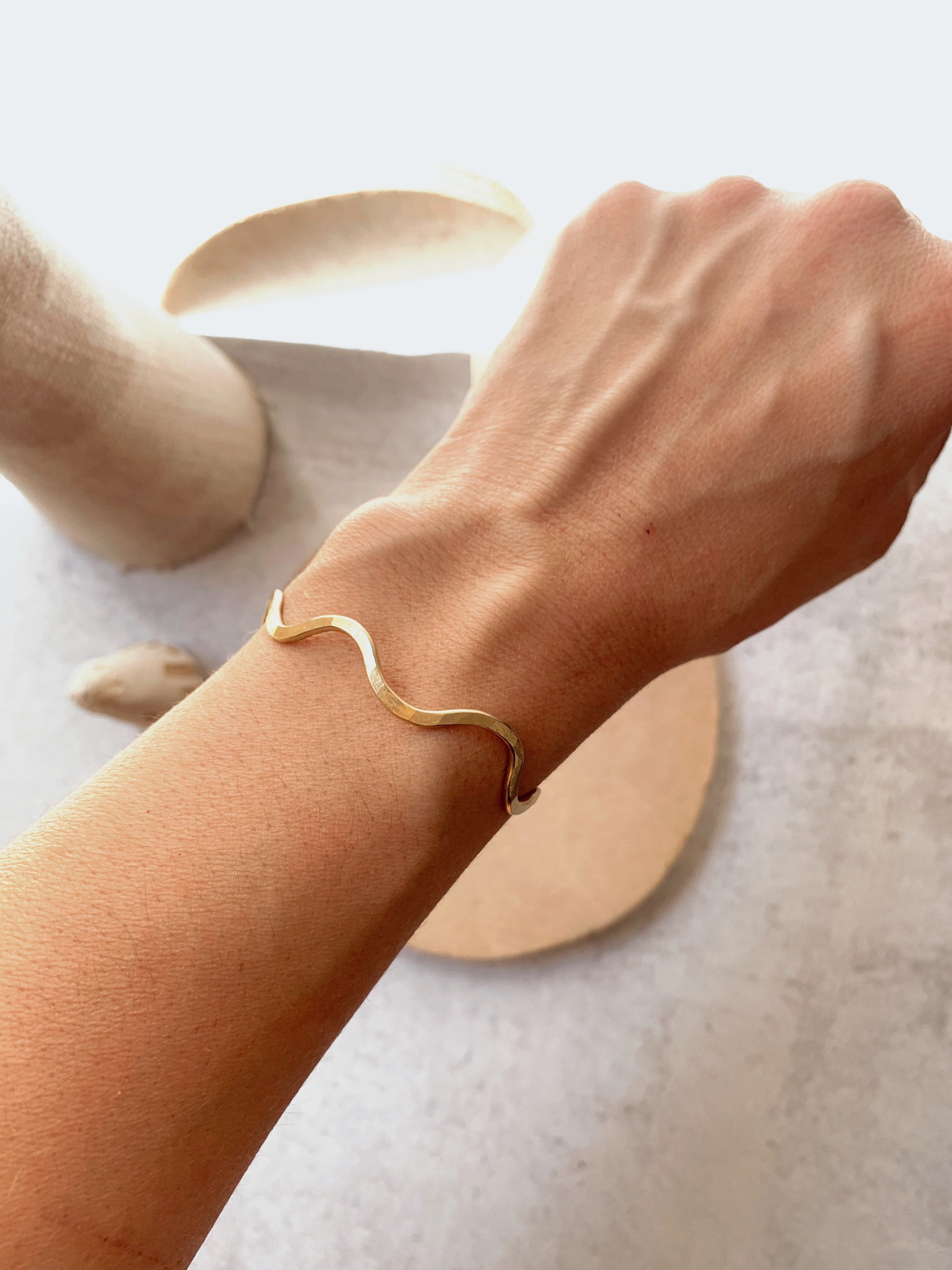 Wavy Gravy Bangle Hammered Waves Ripple Groovy Times Ahead | Etsy