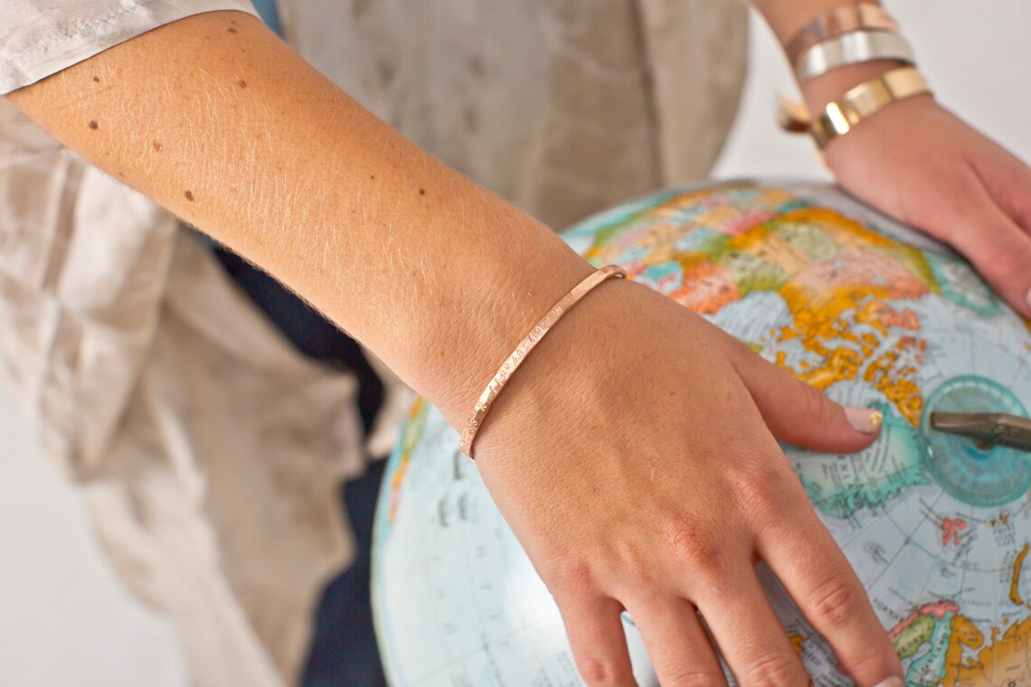 Solid Hammered Bangle Custom Rose Gold Sterling Silver - Etsy Canada