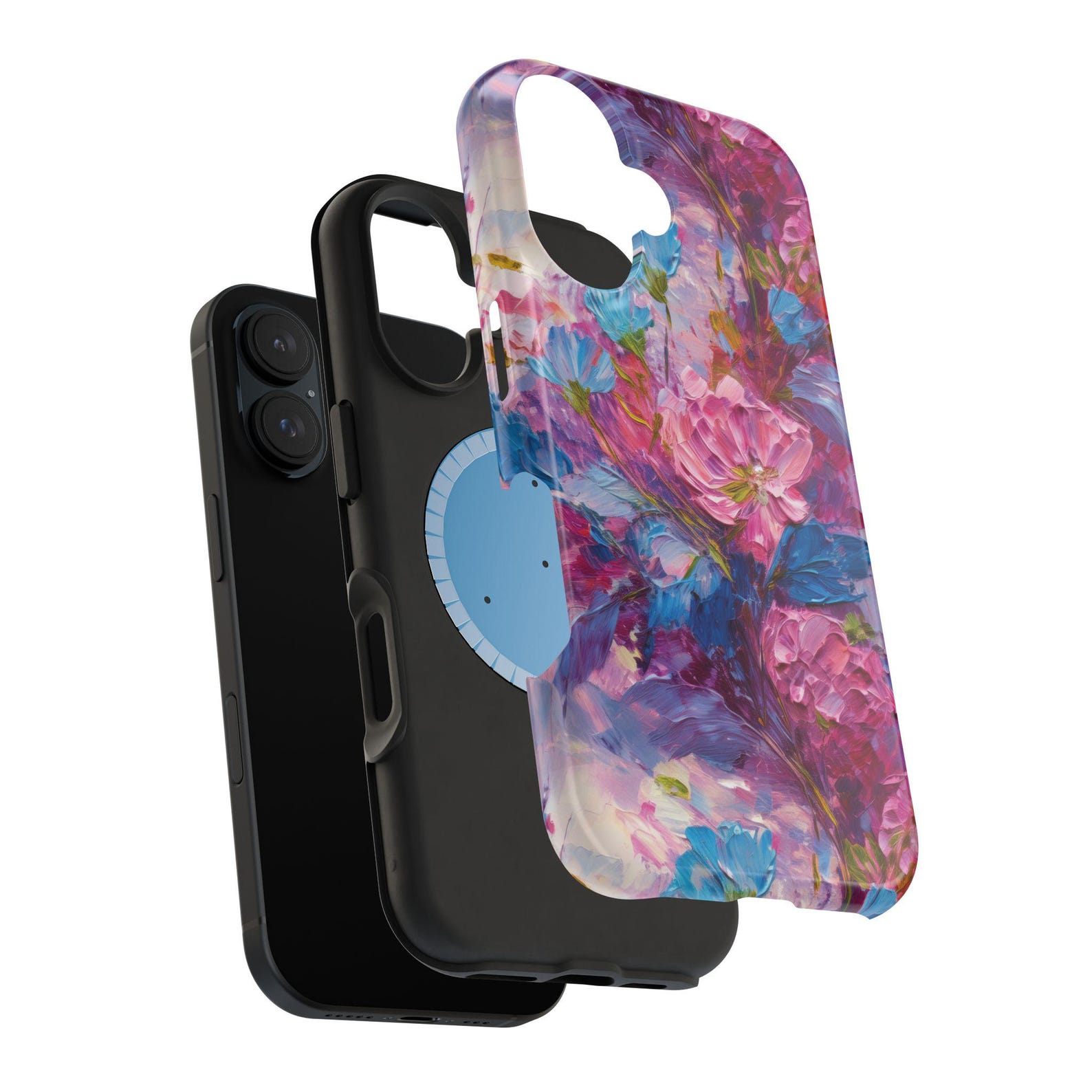 Floral Palette Knife iPhone Case, Pink Flowers Tough Phone Cover ...