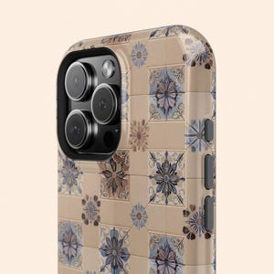 Mediterranean Almond Tiles iPhone Magnetic Tough Case, Protective Phone ...