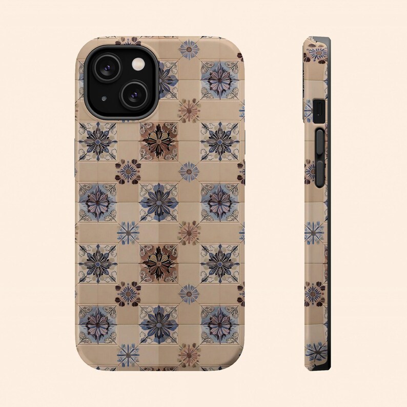 Mediterranean Almond Tiles iPhone Magnetic Tough Case, Protective Phone ...