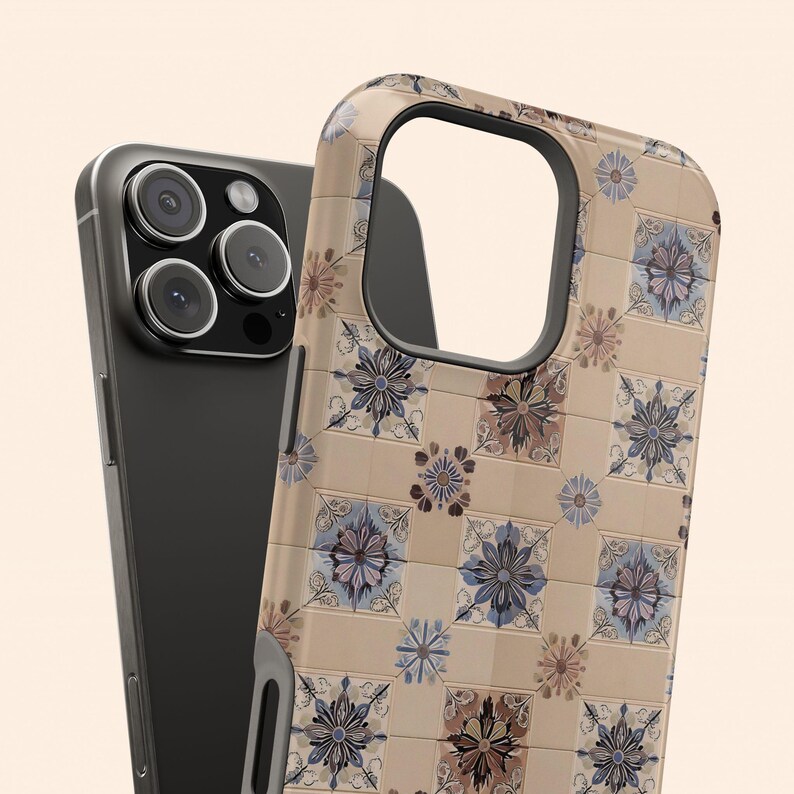 Mediterranean Almond Tiles iPhone Magnetic Tough Case, Protective Phone ...