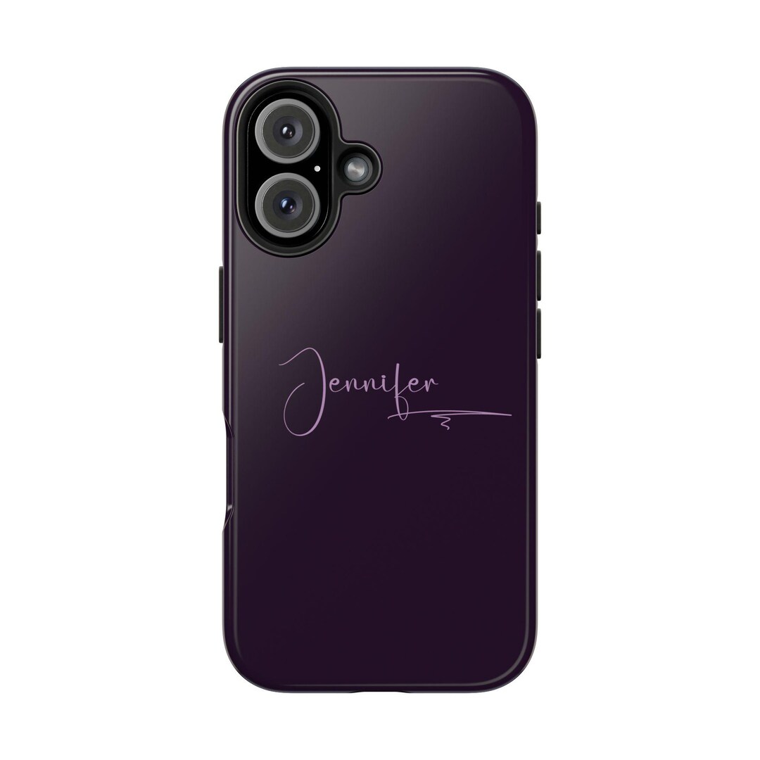 Personalized Dark Purple Tough Phone Case, Customized Strong Cover ...