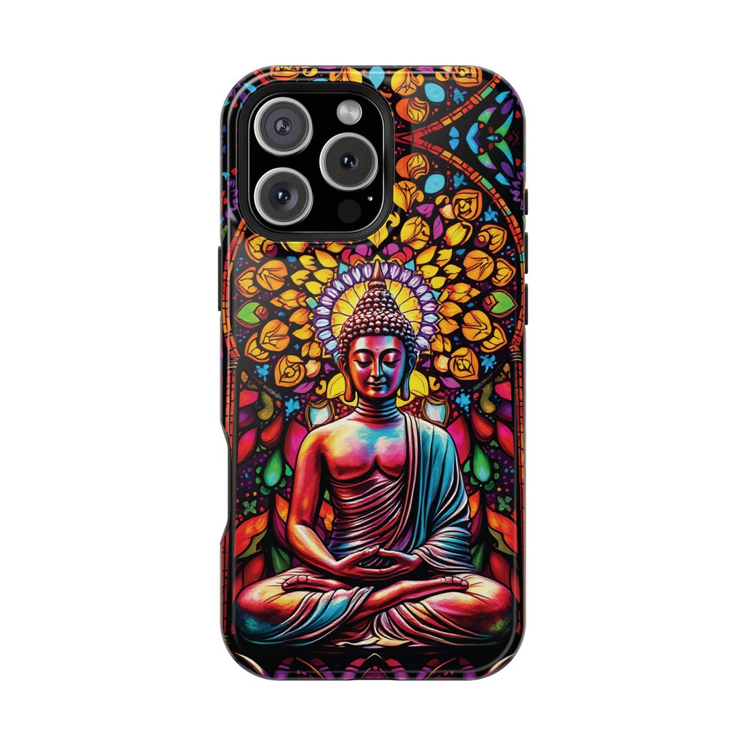 Stained Glass Meditating Buddha | Magsafe Tough iPhone Case | Buddha ...