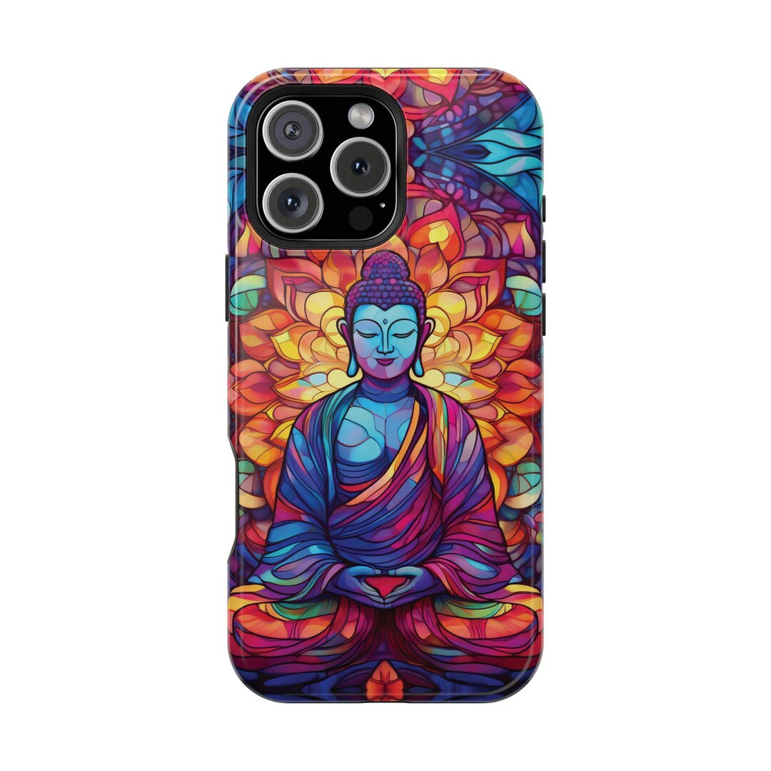 Stained Glass Meditating Buddha | Magsafe Tough iPhone Case | Buddha ...