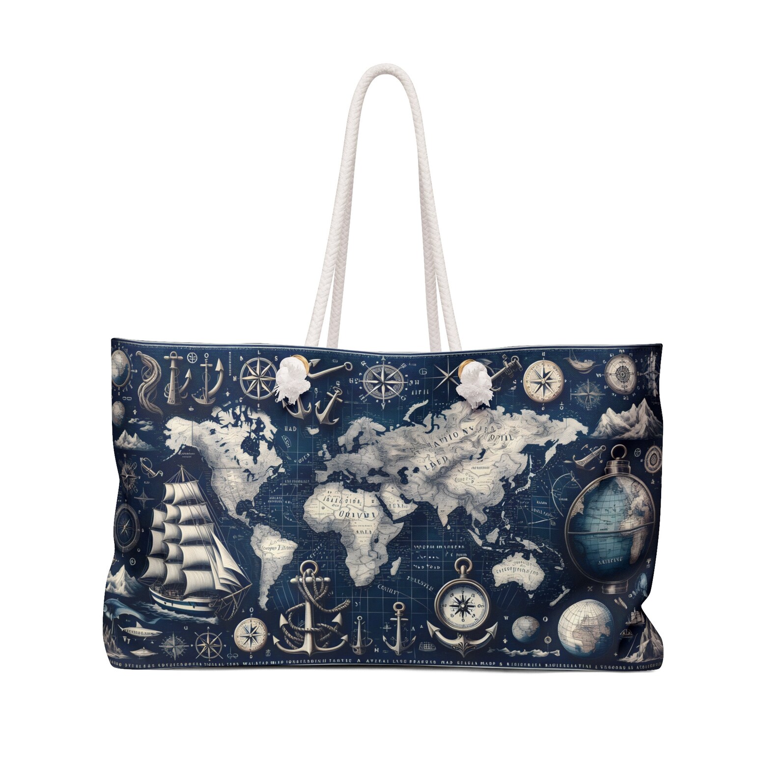 Vintage Nautical Navigation Map Weekender Bag | Sailors Treasure ...