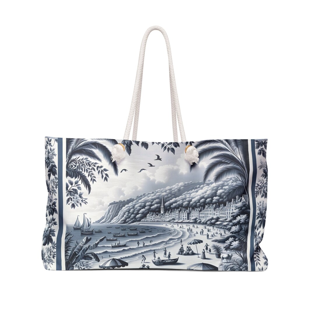 Coastal Toile Beachscape Weekender Travel Bag | Seaside Serenity ...