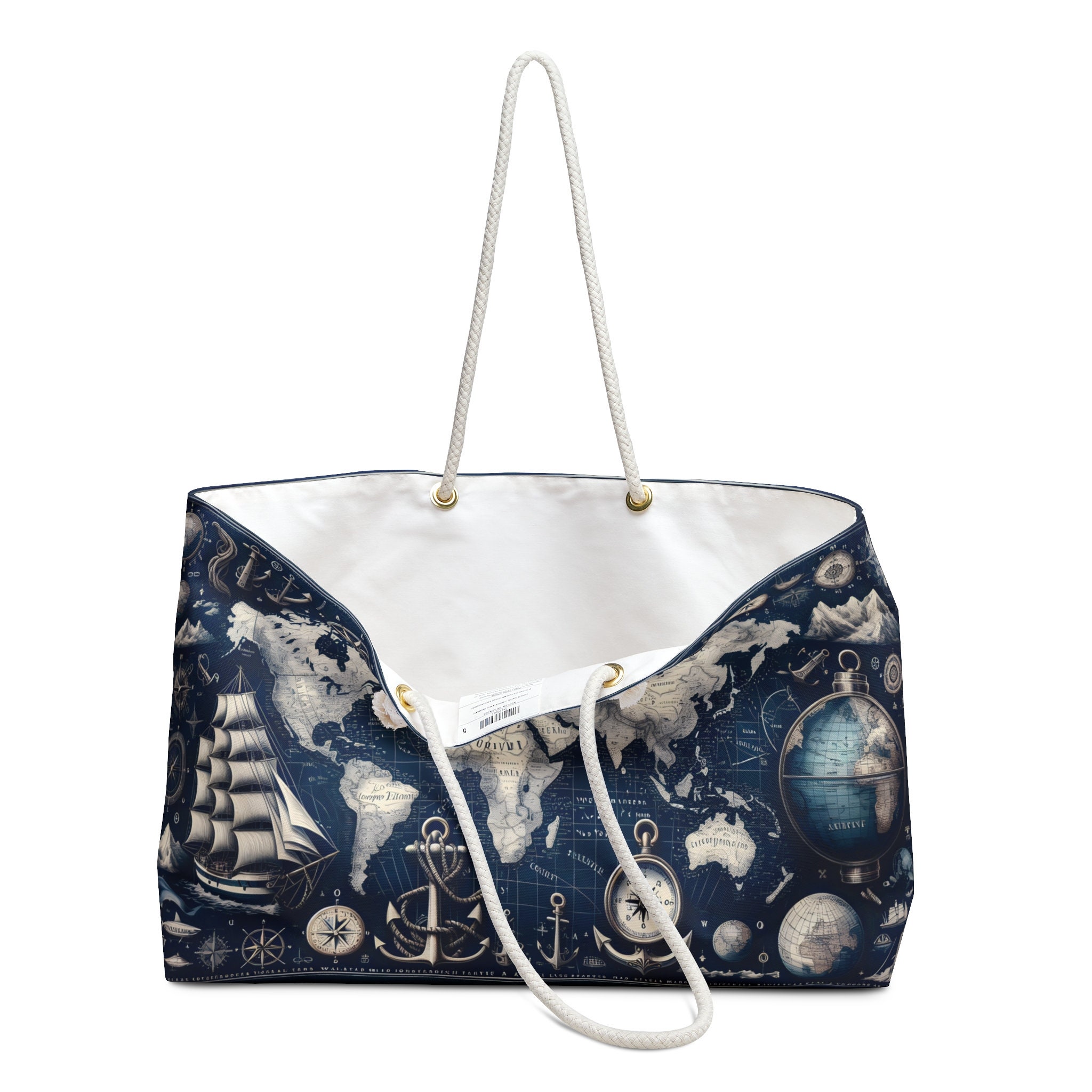 Vintage Nautical Navigation Map Weekender Bag | Sailors Treasure ...