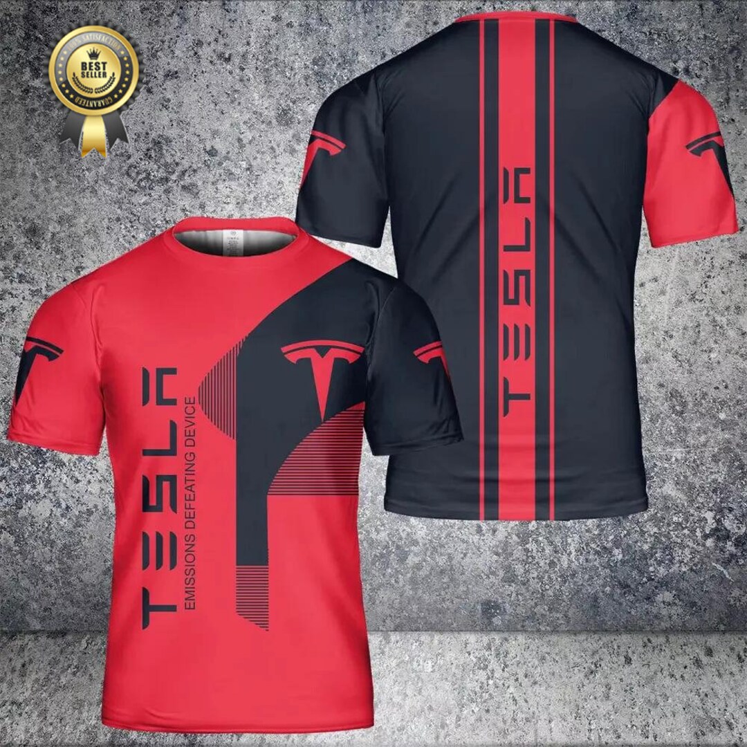 Personalized TESLA Logo Racing Red T-shirt All Size S-5XL - Etsy