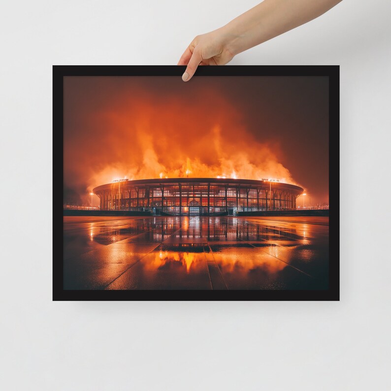 Soccer Stadium Framed Poster - Etsy